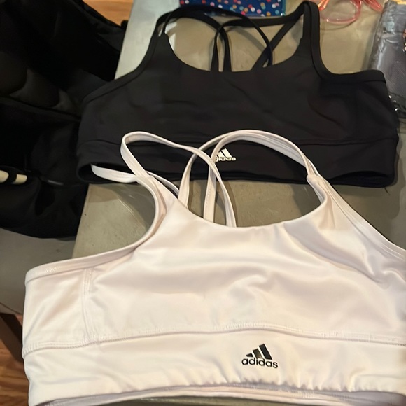 adidas | Accessories | Worn Adidas Sports Bra Set Black And White Both ...